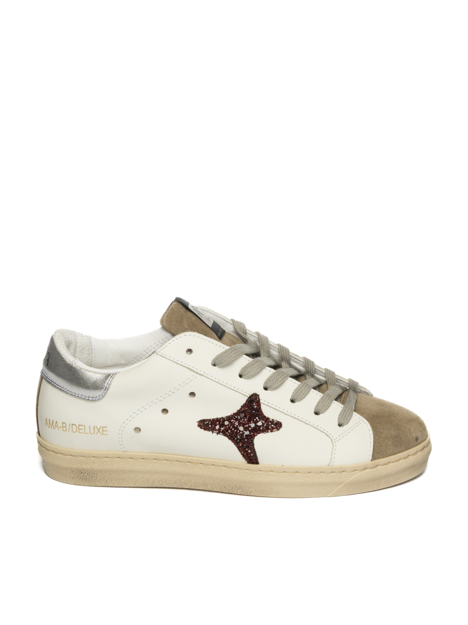 White/silver leather sneaker - AMA BRAND DELUXE - Pk by Paskal