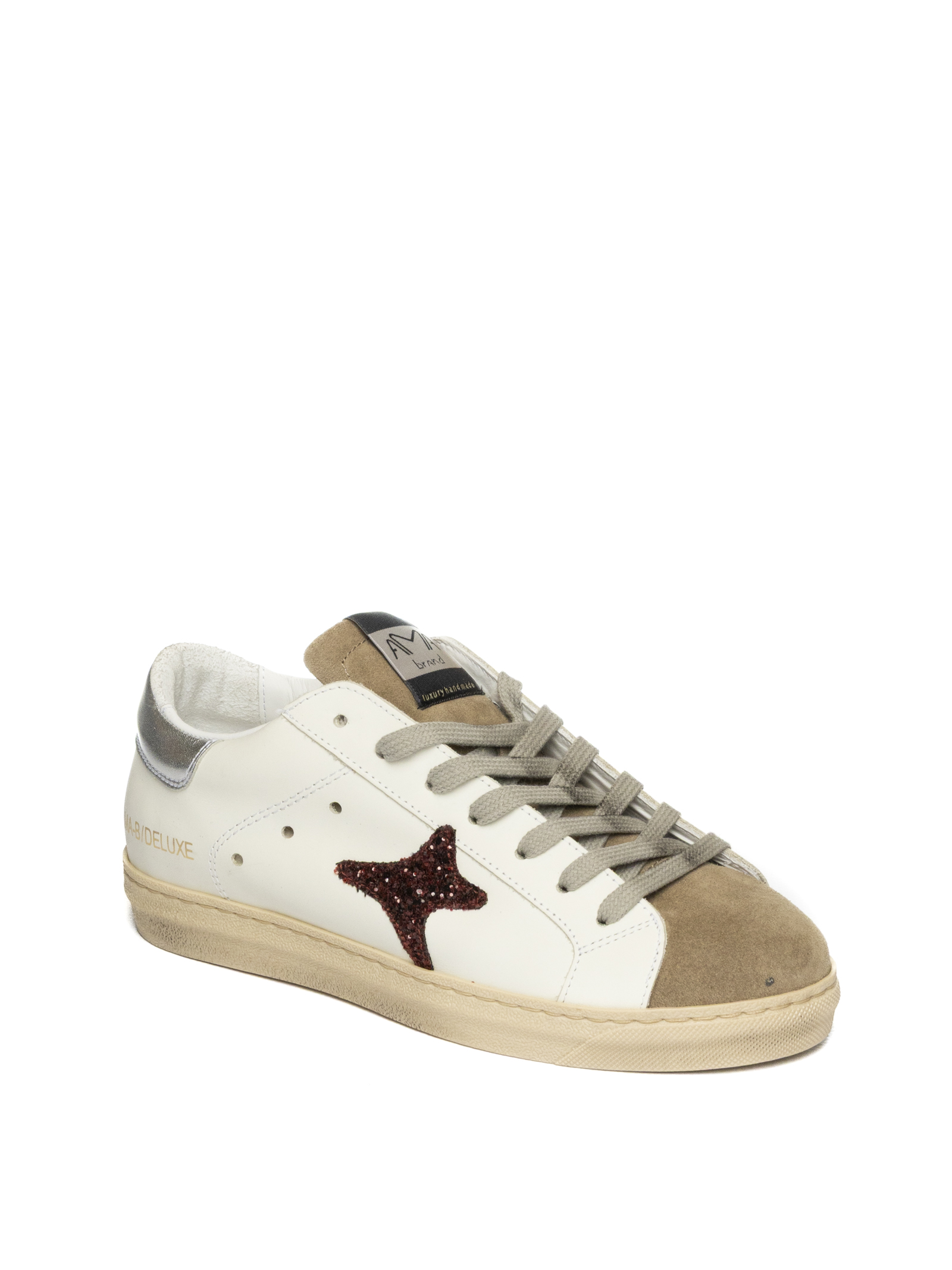 White/silver leather sneaker - AMA BRAND DELUXE - Pk by Paskal