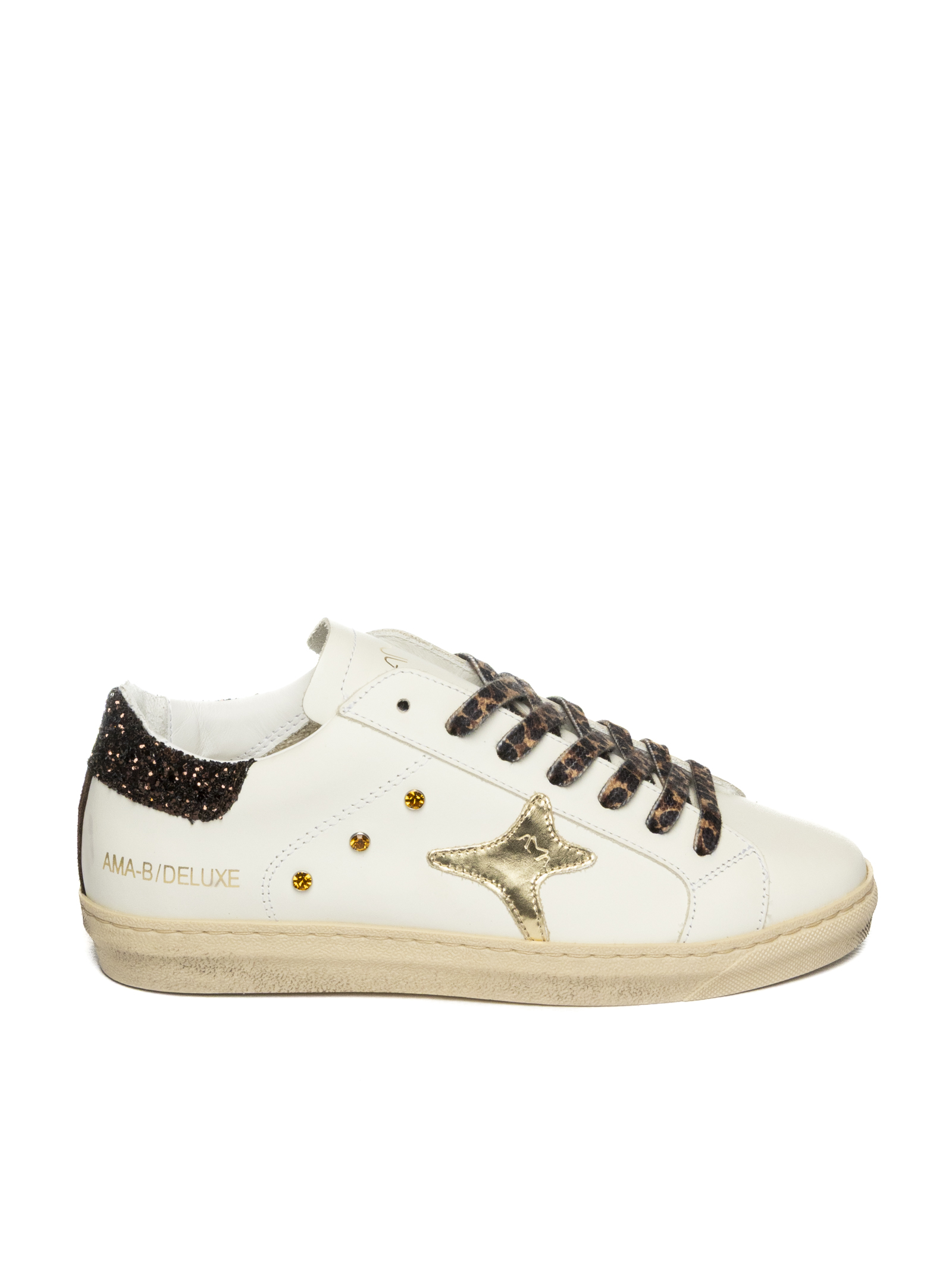 White/brown leather sneaker - AMA BRAND DELUXE - Pk by Paskal