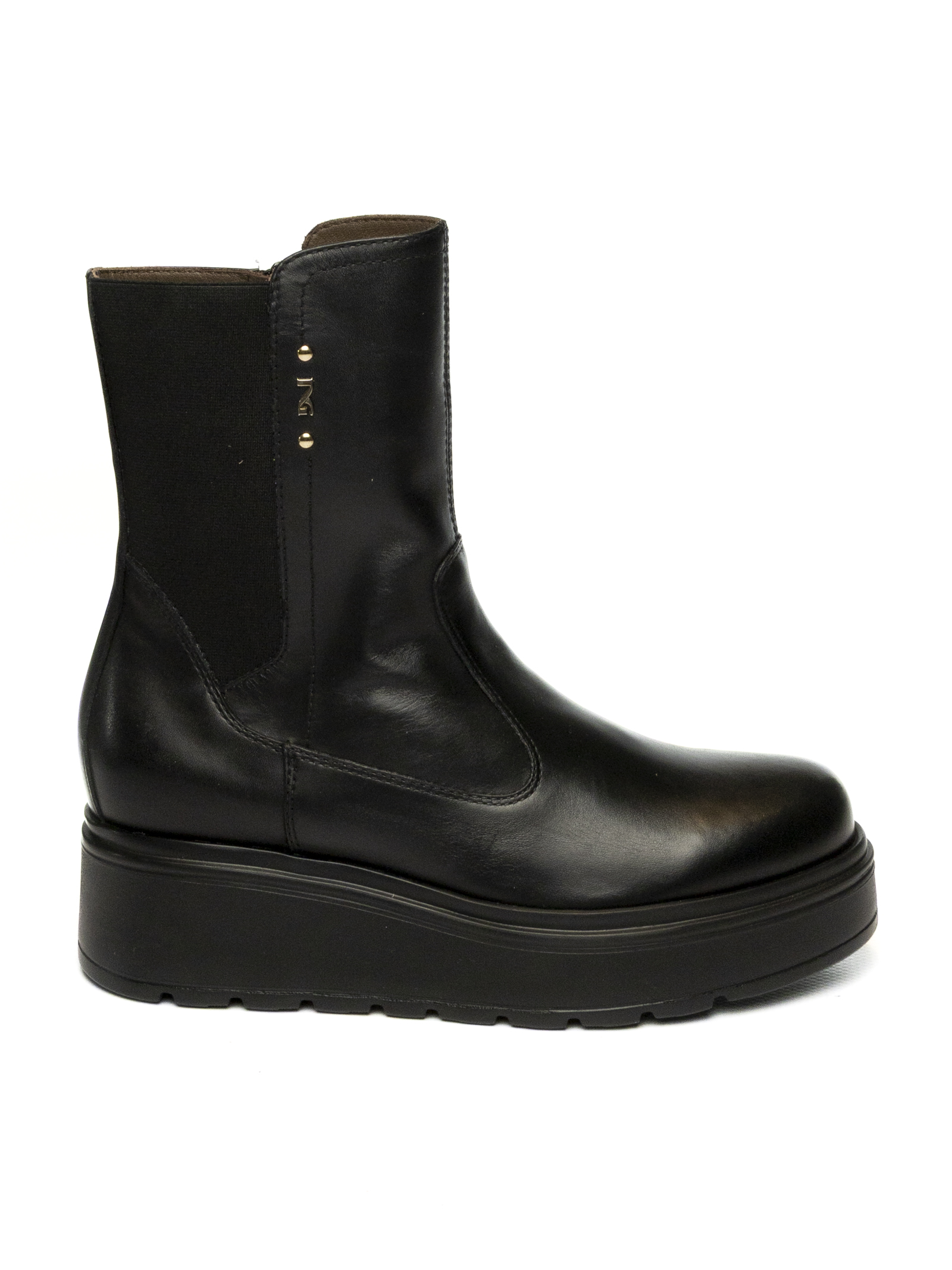 Black leather platform ankle boot - NERO GIARDINI - Pk by Paskal