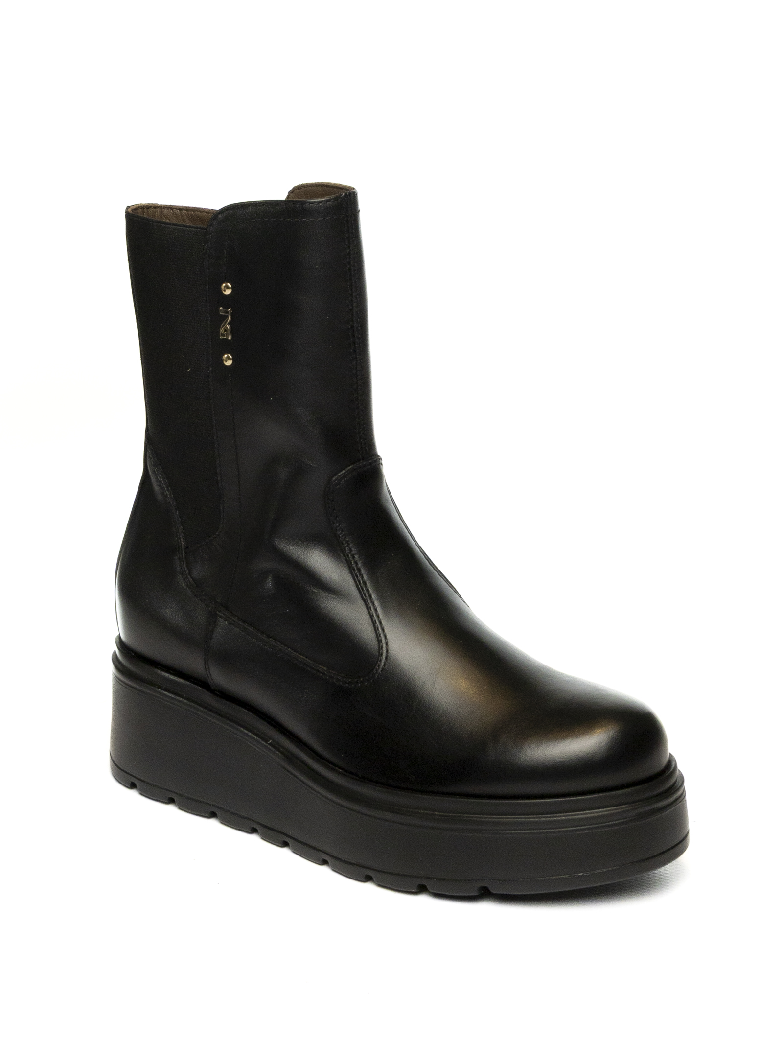 Black leather platform ankle boot - NERO GIARDINI - Pk by Paskal