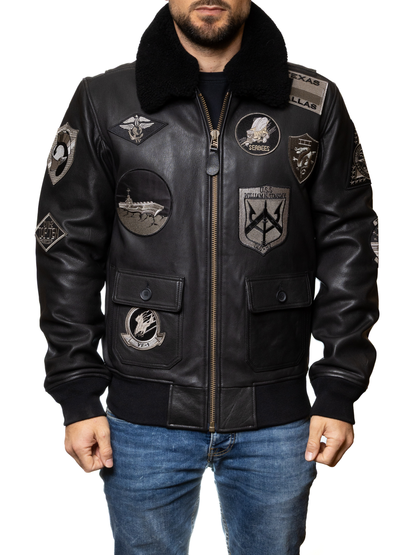 black leather jacket - TOP GUN - Pk by Paskal