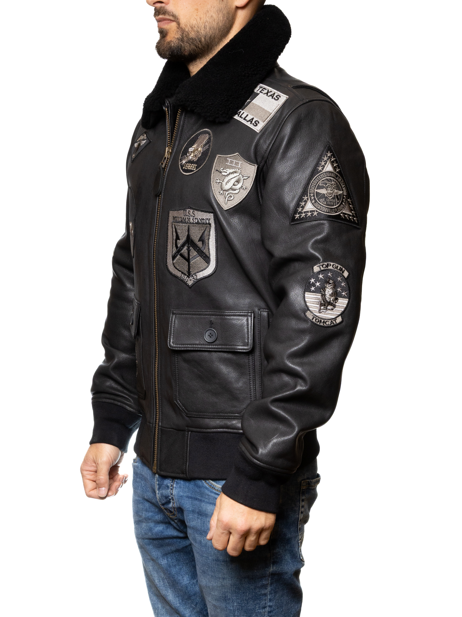 black leather jacket - TOP GUN - Pk by Paskal